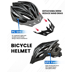 ILM Adult Men & Women Bike Bicycle Helmet, Lightweight Child Youth Mountain Road Cycling Helmets with Dial Fit Adjustment Model B2-21 (Carbon, XXL)
