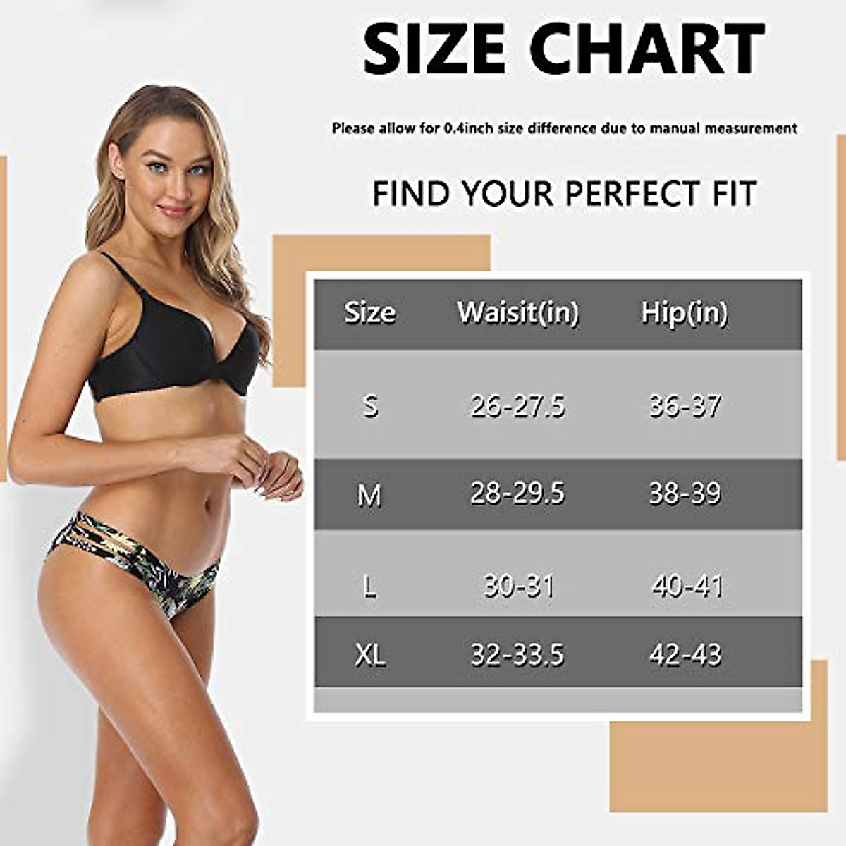 AUFU Women Seamless Underwear Bikini Panties Soft Stretch Breathable Invisible Hipster Panty 6 Pack (Medium)