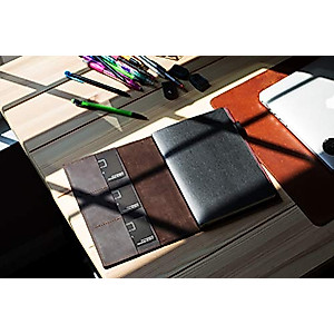 OleksynPrannyk Leather Journal Leuchtturm1917 Medium A5 (5.75"x8.25") Softcover Notebook Travel Journal Cover Distressed Leather Refillable Writing Diary with Elastic Closure (Brown Nut Case)