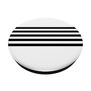 Black and white - Gift idea - Black and white striped PopSockets Swappable PopGrip