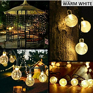 Solatec Solar String Lights, 2 Pack Outdoor String Light 60 LED 40ft 8 Lighting Modes Waterproof Solar Powered Patio Solar Light for Garden Yard Porch Wedding Party Decor (Warm White)