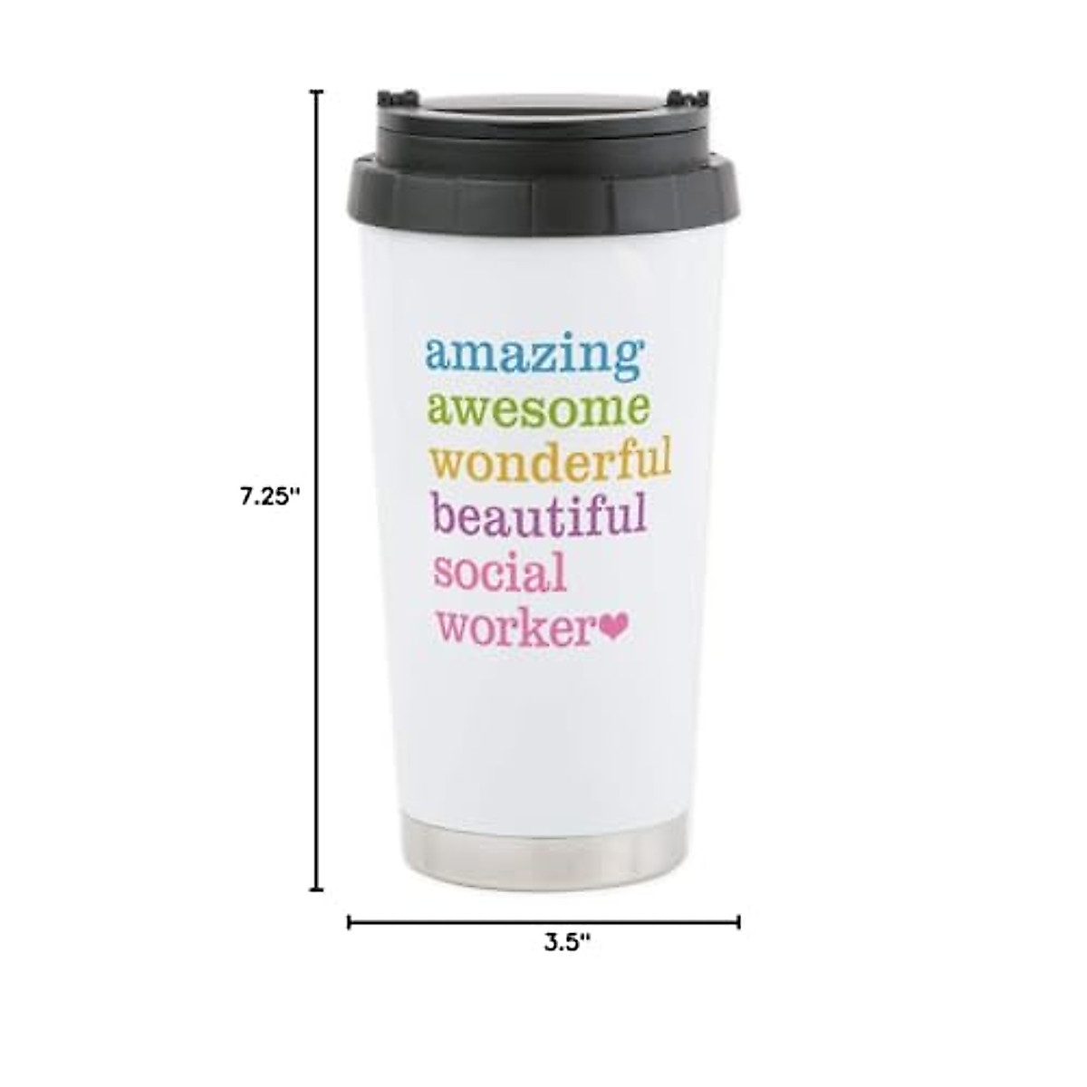 CafePress Amazing Social Worker Stainless Steel Travel Mug 20 oz. Insulated Stainless Steel Coffee Tumbler