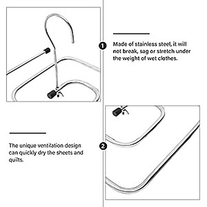 Operitacx 2pcs Spiral Shaped Clothes Drying Rack Stainless Steel Laundry Stand Hanger Quilt Blanket Hanger for Bed Sheet Coverlet Scarf Bath Towel Silver