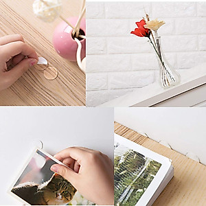 BUSOHA Clear Removable Sticky Adhesive Putty, Reusable Transparent Double-Sided Round Nano Gel Mat for Wall, Metal, Glass, Ceramic, Wood - 350 PCS