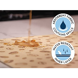 S&T INC. Coffee Mat, Absorbent Coffee Bar Mat for Coffee Maker and Espresso Machine, Coffee Maker Mat for Countertops, Coffee Beans Print, 14 in. x 20 in., 1 Pack