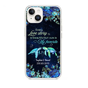 Turtle Couple I Wish I Could Turn Back The Clock, I'd Find You Sooner and Love You Longer Personalized Phone case Multicolor