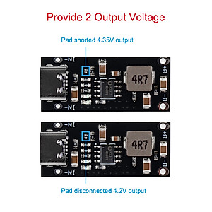 AITIAO 10pcs Type C USB 5V 3A Lithium Battery Charging Board Fast Charger Board Buck Module IP2312 CC/CV Mode 5V to 4.2V