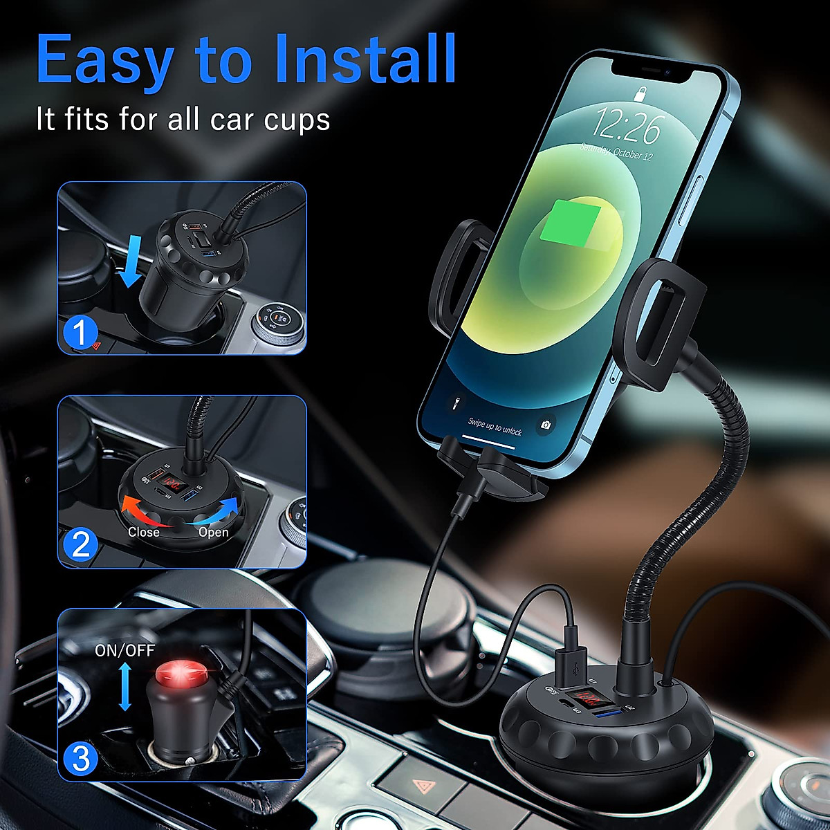 HVDI [Upgraded] Cup Holder Phone Mount,