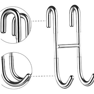 HOMSFOU 4pcs Stainless Steel Hook Over The Door Organizer Over The Door Hooks Metal Hangers Heavy Duty Hooks for Clothes Hook for Bathroom Heavy Duty Hangers for Clothes Indoor Heavy Door