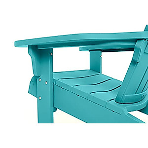 Keter Teton Adirondack Weather Resistant Furniture for Entertaining by The Pool, Patio and Fire Pit, Easy Assembly Outdoor Seating, Weatherwood