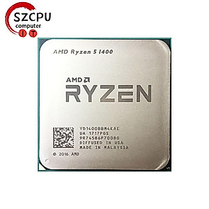 SAAKO Ryzen 5 1400 R5 1400 3.2 GHz Gaming Zen 0.014 Quad-Core Eight-Thread CPU Processor YD1400BBM4KAE Socket AM4 Making Computers Process Data Faster