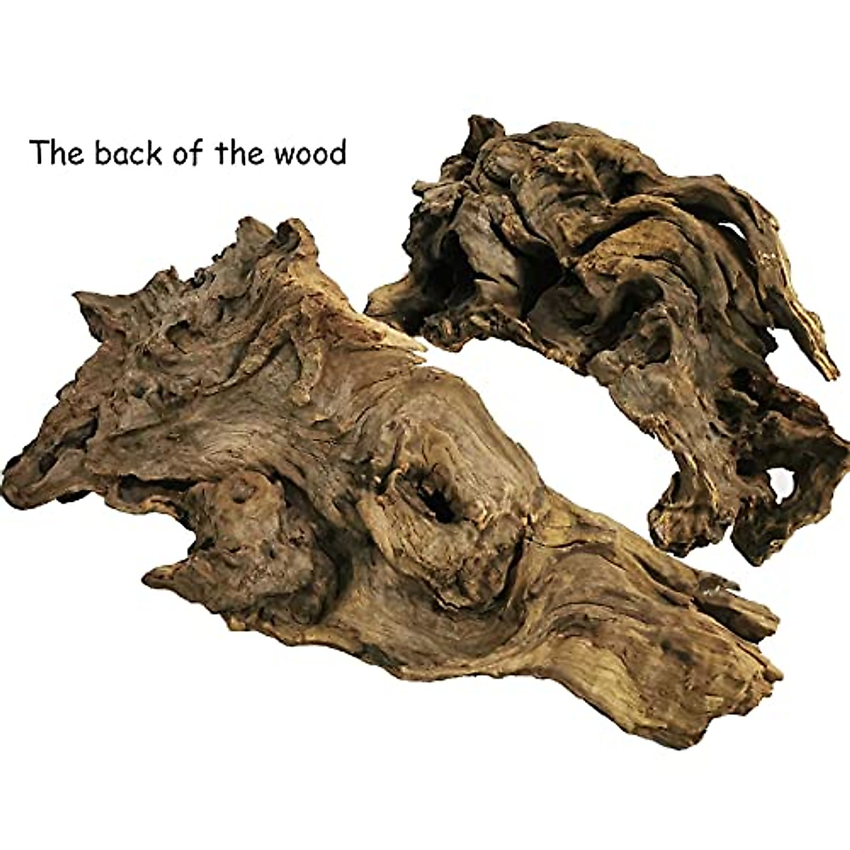 kathson Large Natural Aquarium Driftwood Reptiles Branches Terrarium Ornament Sinkable Wood Decor Trunk Fish Tank Log Habitat Decoration (12"-17")