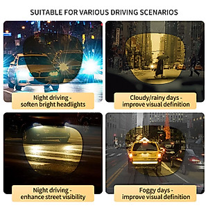 SUNGAIT Men’s Night Vision Driving Glasses Military Style Pilot Aviator eyewear (Night Lens/Gunmetal Frame) A285QKYS