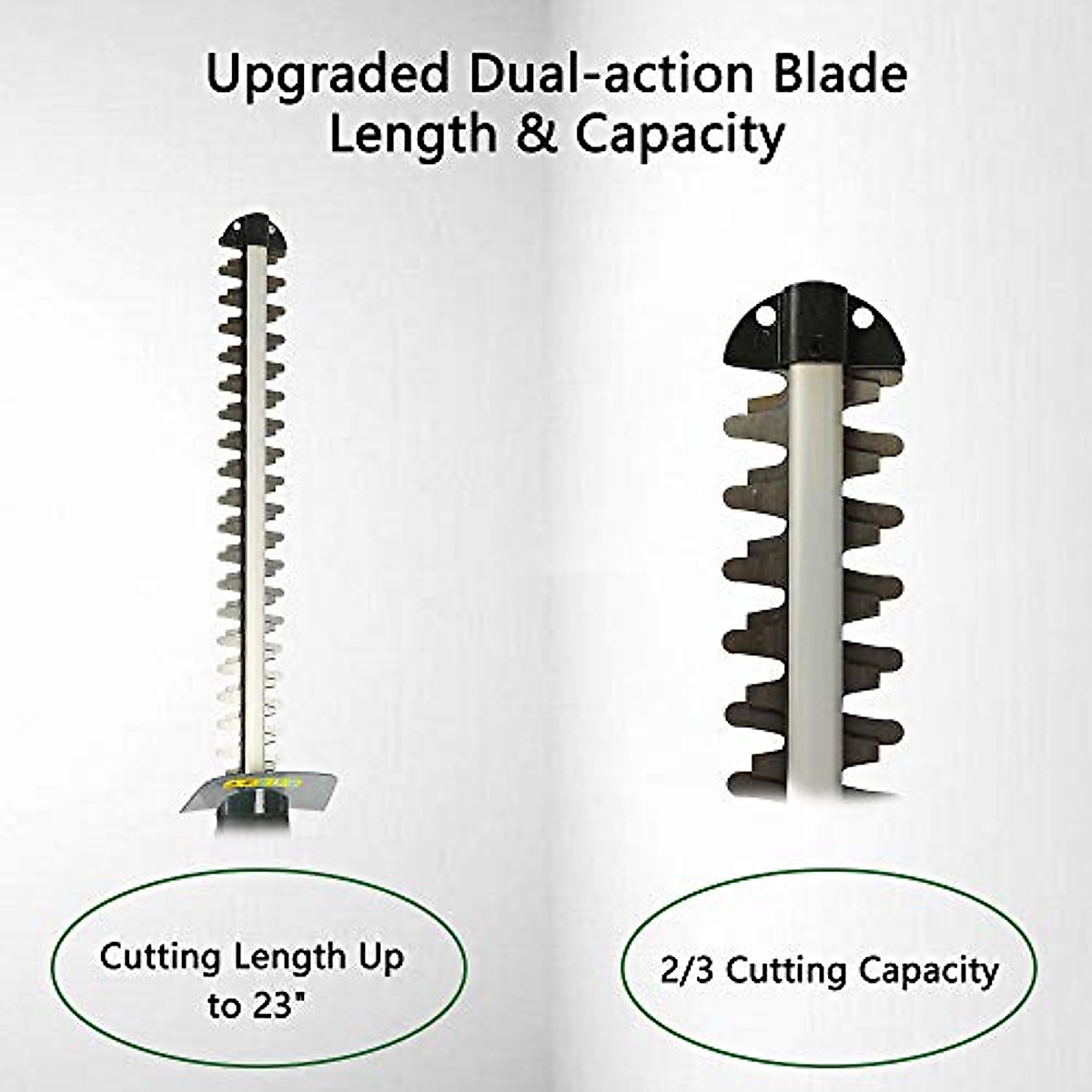 LUCKYERMORE 20V Cordless Hedge Trimmer, 6.8 LBS & 90min Long-Lasting, 23-inch Garden Hedge Trimmer w/Dual-Action Blade, Lawn Shrub Trimmer, 2.0Ah Li-Lon Battery & Fast Charger Included