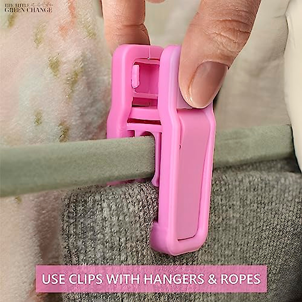 20Pcs Baby Hangers Clips - Hanger Clips for Kids Hangers Plastic with Clips - Pant Clips Pink Baby Clips - Slim Line Finger Clips for Crafts - Small Clothes Clips for Hangers with Clips Plastic