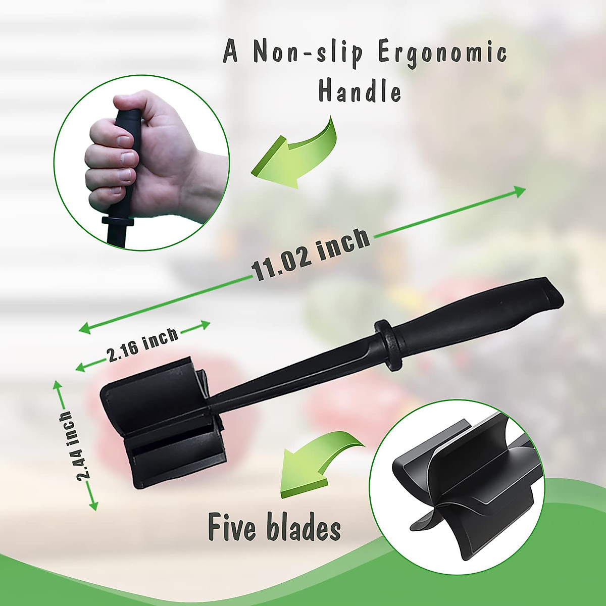 Meat Chopper, Ground Beef Masher – Useful Kitchen Gadgets, Multifunctional Chopper for Ground Beef, Hamburger Meat, Mashing Potato, Safe Kitchen Accessories, Heat Resistant Nylon, Non-Stick Cookware