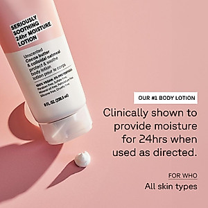 Acure 24HR Moisturizing Lotion - Soothing & Hydrating Unscented Body Lotion with Cocoa Butter & Colloidal Oatmeal - All Natural Moisturizer for Dry and Sensitive Skin - Vegan, Fragrance-Free, 8 Fl Oz