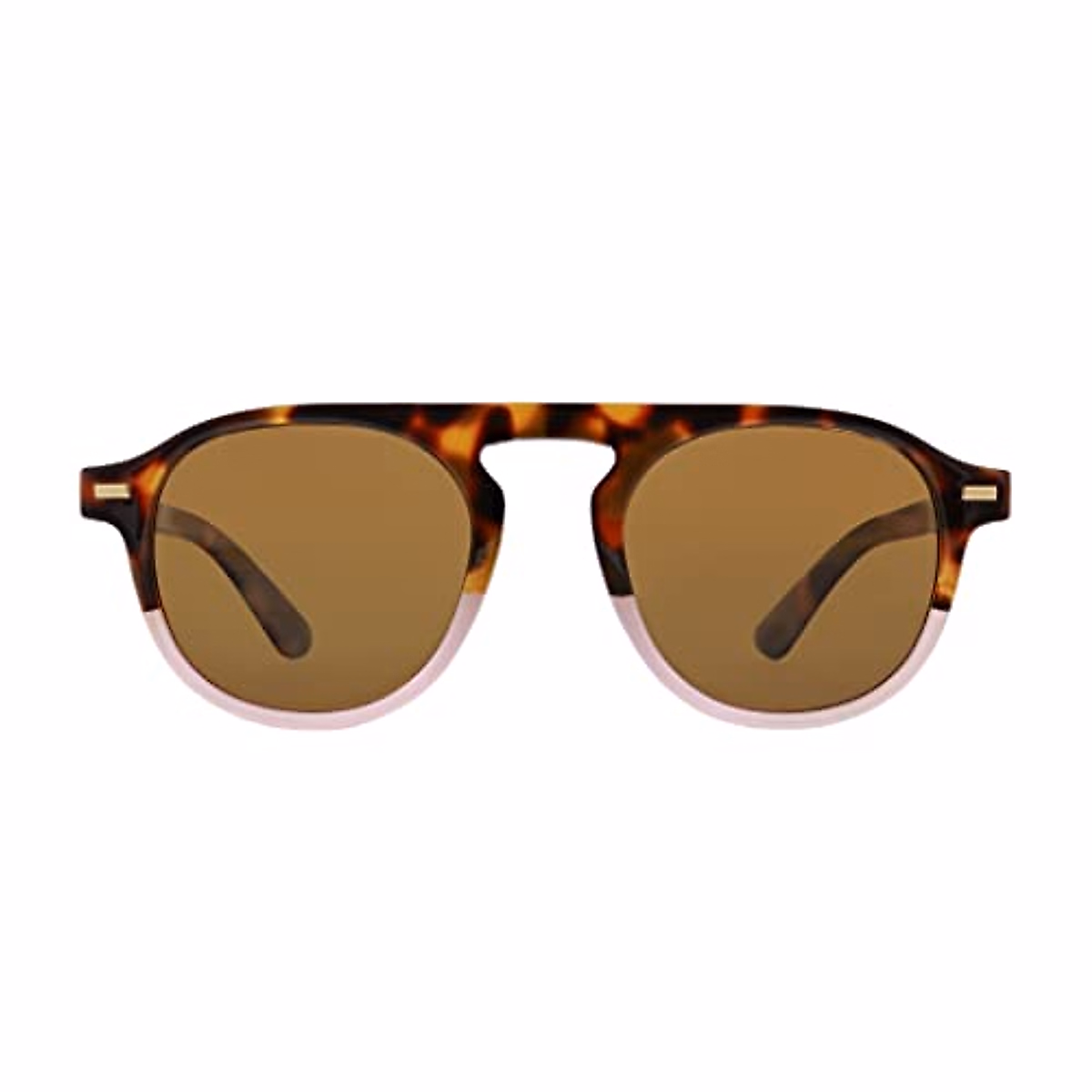 Peepers by PeeperSpecs Women's Neptune Sun Round Polarized Sunglasses-No Correction, Tortoise/Pink, 50 mm + 0