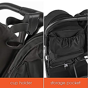 Summer 3Dpac CS+ Double Stroller, Black – Car Seat Compatible Baby Stroller – Lightweight Stroller with Convenient One-Hand Fold, Reclining Seats, Two Extra-Large Canopies & Parent Friendly Features