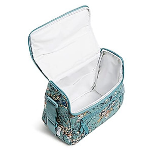 Vera Bradley Women's Cotton Crossbody Lunch Tote, Sunlit Garden Sage - Recycled Cotton, One Size