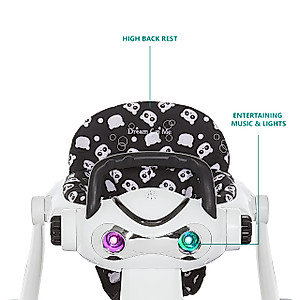 Dream On Me 2-in-1 Charlie Baby Walker, Easy Convertible Baby Walker, Walk Behind, Height Adjustable, Speed Adjusting Wheels, 360-degree Rotating Seat, Black