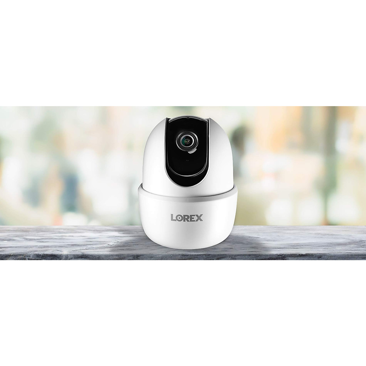 Lorex Pan & Tilt Indoor Security Camera, Wireless 2K WiFi Camera with Person Detection, Two-Way Talk and Smart Home Compatibility, 16GB MicroSD, 1 Camera