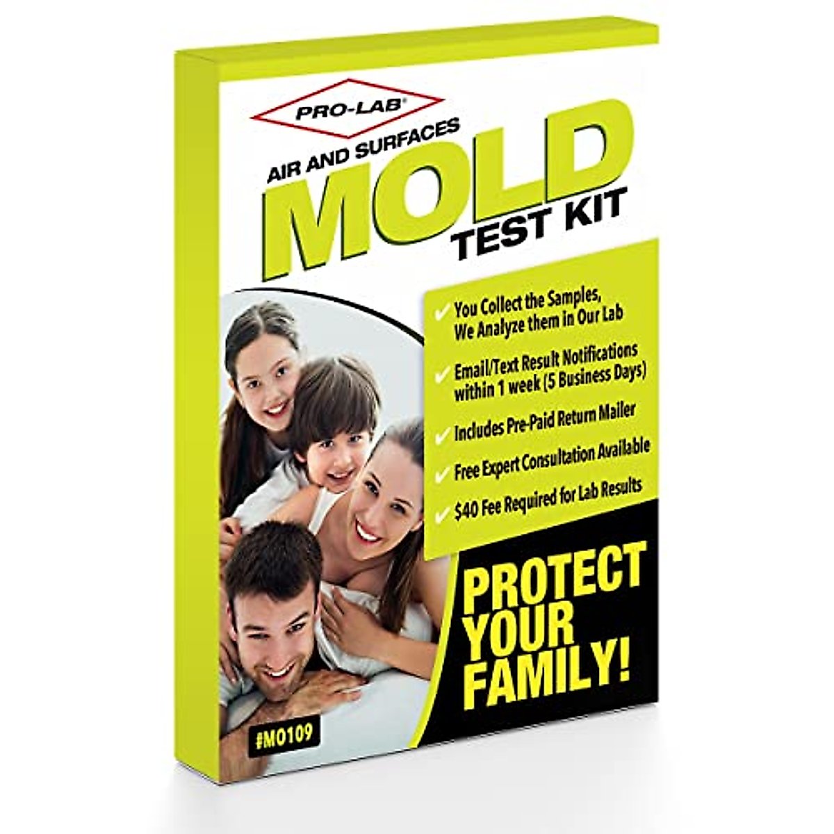 PRO-LAB DIY Mold Test Kit for Home Air Quality, Comprehensive Mold Detection with Expert Consultation, Pre-Paid Mailer, Detailed Emailed Report - Air & Surface Testing, 40 Lab Analysis Fee Required