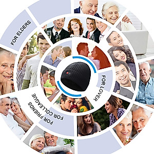 SVPRO Rechargeable Battery Heated Beanie Hat,7.4V Li-Polymer Battery Warm Winter Heated Cap, Heated Hat Work up to 7H with 3 Heat Settings