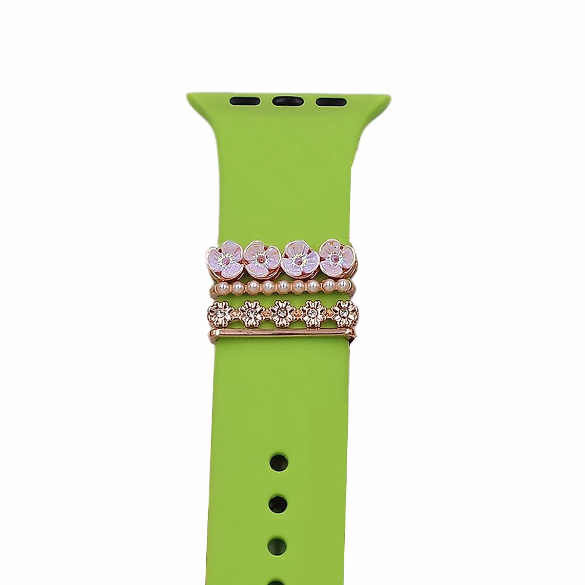 4PCS/Set Watch Bands Trinkets For Apple Watch Series SE 8 7 6 5 4 3 2 1 Ultra Strap Charms Loops Decorations,Tomcrazy Diamond Love Heart Watch Band Decorative Ring Compatible with Fitbit Charge 5