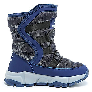 GUBARUN Boys Snow Boots Kids Outdoor Warm Shoes Waterproof (Blue, 10)