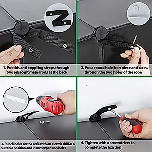 ZENY Cube Storage Organizer, 16-Cube Closet Organizer Storage Shelves, Modular Bookcase, DIY Plastic Modular Closet Cabinet, Book Shelf for Bedroom Living Room Office, Black