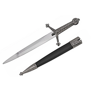 Wuu Jau Co H-5929 Medieval Designed Dagger with Black Scabbard, 16"
