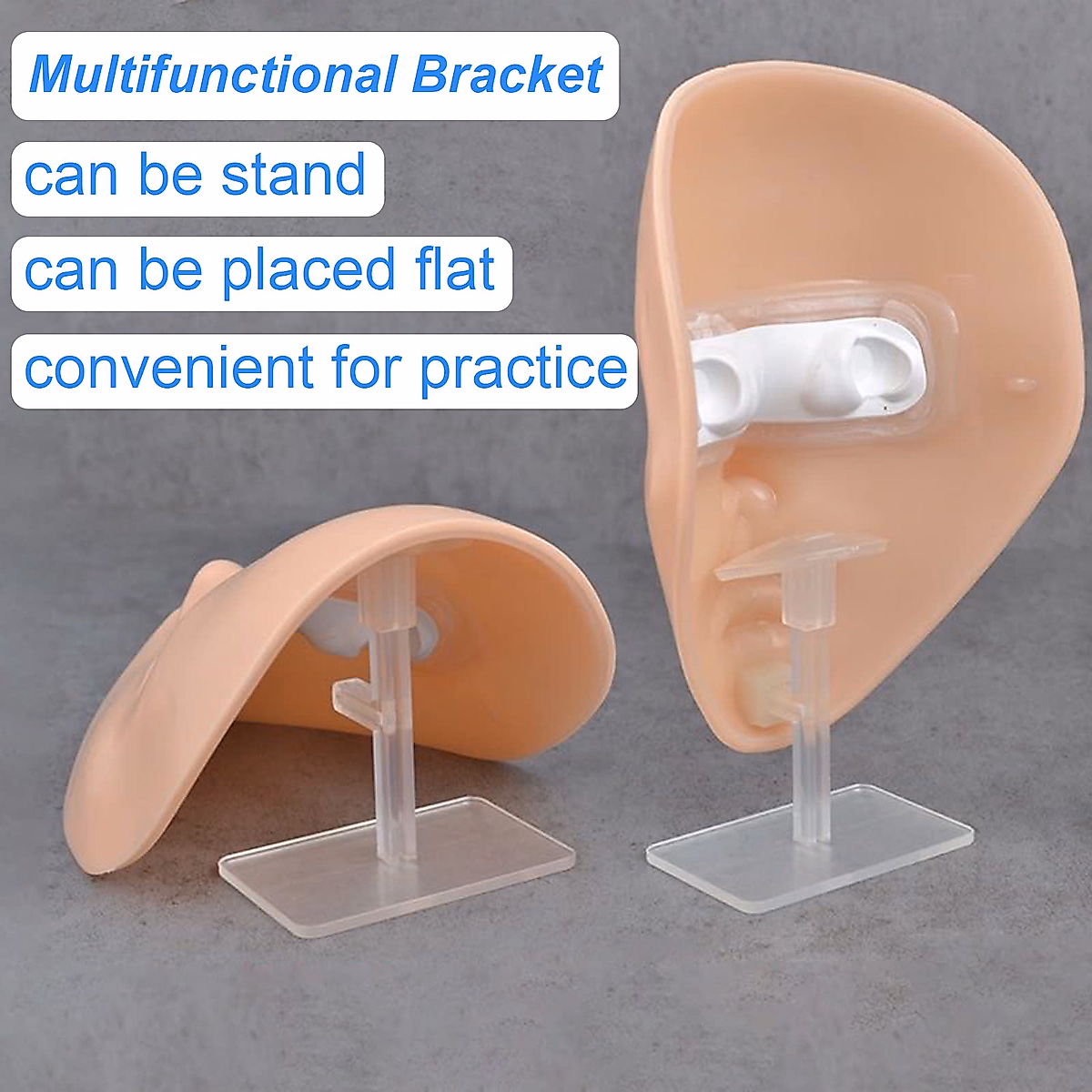3D Reusable Makeup Practice Face, Silicone Makeup Mannequin Face for Beginners and Makeup Artists