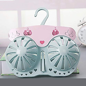 Clothes Hanger, 2Pcs Household Anti-Deformation Bra Drying Rack Seamless Non-Slip Vest Hanger - Blue