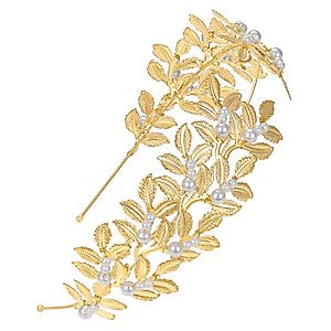 Coucoland Greek Goddess Jewelry Women - Gold Toga Athena Cleopatra Hercules Egyptian Aphrodite God Roman Accessories Set Leaf Headpiece Crown Halloween (Gold Set-2)