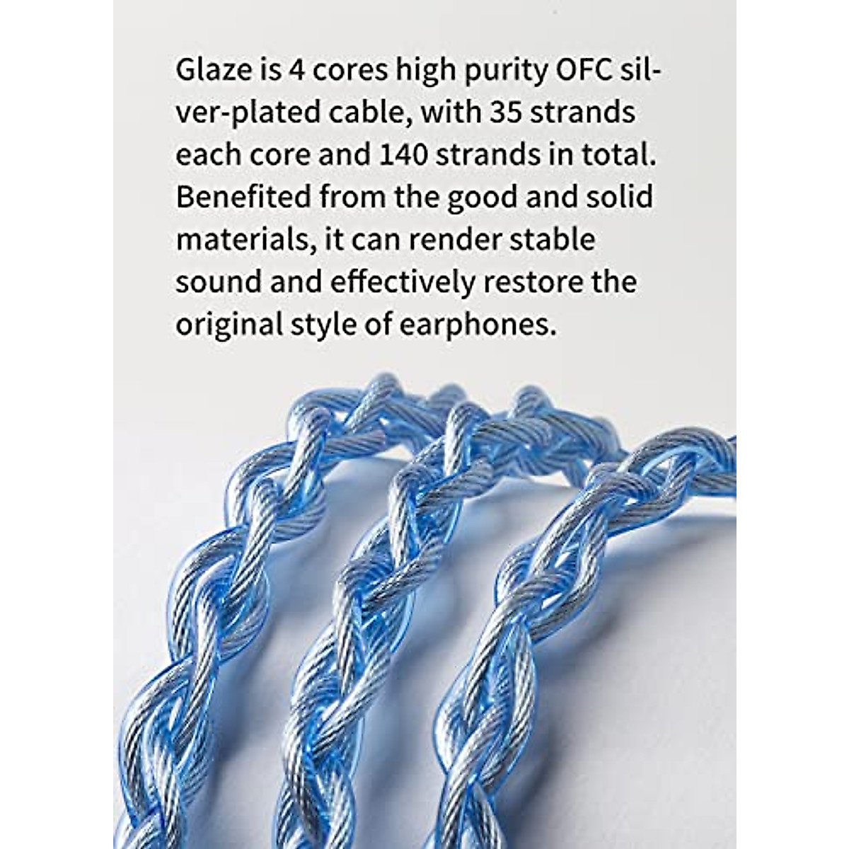 Keephifi Earphone Cable, KBEAR【Glaze】4Core Silver-Plated OFC Audio Upgraded Cable for EDX EDXPRO AST DQ6 EDS EDC 2SE (4.4, QDC)