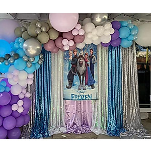 Baby Blue Sequin Photo Backdrop Wedding Party Photography Background 2ftx8ft Shimmer Ceremony Background Two Pieces