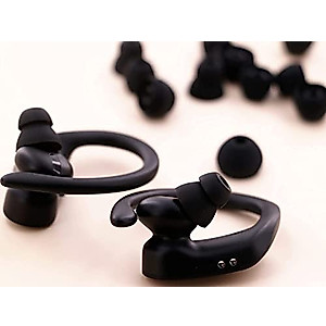 16pcs Black Replacement Ear Tips Ear Buds Ear Gels for Beats by dr dre Powerbeat s Pro, JNSA Eartips Earbuds Eargels for Powbeat Pro/Beat s Flex/Beat s X, SML &Double Flange, Black