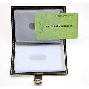 Karlling credit card holder wallet for women/man soft leather business card holder card case organizer bag with 20 card sleeves inside(Black)