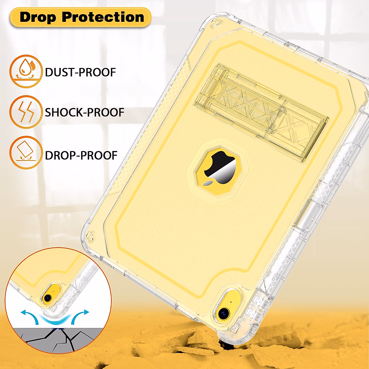 ZoneFoker Case for iPad 10th Generation 10.9 Inch 2022 with Pencil Holder, iPad 10 Gen 10.9 Translucent Slim Cover with Stand for Kids Girls