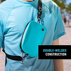 Nite Ize RunOff Waterproof Hip Pack - Beach & Hiking Essential - Bag for Phone & Travel Essentials - Crossbody Beach Tote & Travel Pouch with IP67 Rating - Blue