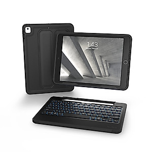 ZAGG Rugged Book iPad Case with Detachable Magnetic-Hinged Keyboard for iPad Air 3, iPad Pro 10.5" & 10.2" (9th Gen), Multi-Device Bluetooth, Apple Pencil Holder, Long-Lasting Battery, Wireless, Black