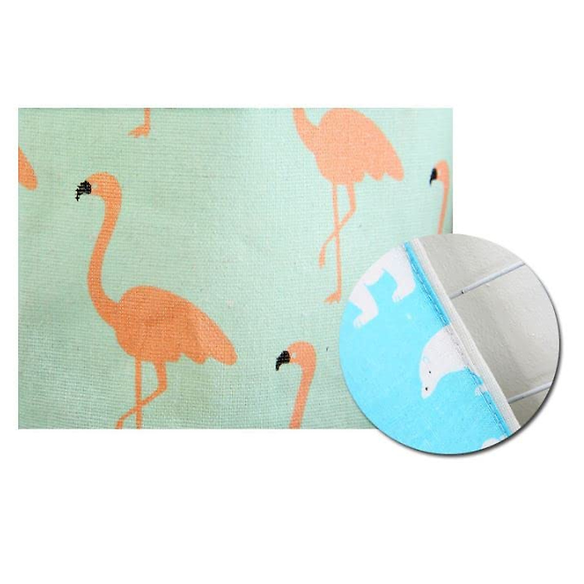 Fabric Wall Hanging Organizer with Three Pockets and Waterproof Lining - Bear Pink