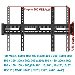 Tilt 15°TV Wall Mount for 32 37 40 47 50 55 60 65 70 Plasma LED LCD TV Display, Heavy-Duty Steel Construction in Classic Black Finish, Load Capacity Up to 110lbs GPJCFCDUS