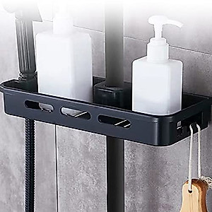 IRDFWH Bath Shower Pole Tray Shelf Adjustable Rod Bathroom Organizer Accessories Storage Rack for ShowerHead Holder