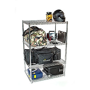 Omega 4 Tier Shelving Unit Heavy Duty NSF Wire Shelf Metal Large Storage Shelves Adjustable, Commercial Grade Steel Utility Layer Shelf Rack Storage,18L x 36W x 54H Inch Chrome