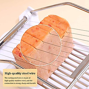 NVTED Luncheon Meat Slicer, Boiled Egg Fruit Soft Cheese Slicer Cutter, Stainless Steel Wires, Cuts 10 Slices (White)