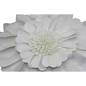 Contempo Lifestyles Flower Pillow – Decorative Pillow 3D Round Throw Pillows for Home Décor – Handmade Sweetheart Flower Pillow for Bed & Couch-Sunflower Pillow - 13 Inch Ivory