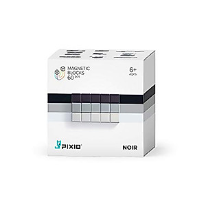 PIXIO Noir - 60 Magnetic Blocks - Small Magnet Blocks - Magnets for Kids & Adults - Magnet Toys - Magnet Tiles Alternative for Kids 8-12 Years