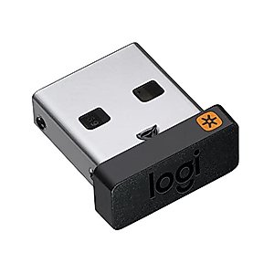 Logitech USB Unifying Receiver, 2.4 GHz Wireless Technology, USB Plug Compatible with all Logitech Unifying Devices like Wireless Mouse and Keyboard, PC / Mac / Laptop - Black
